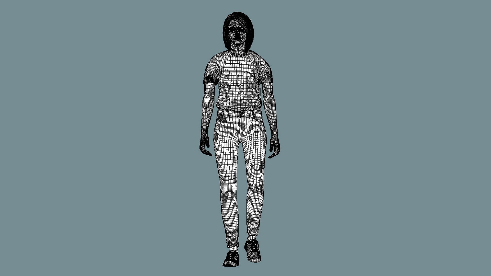 3D Casual Girl Walking Model - TurboSquid 2299572