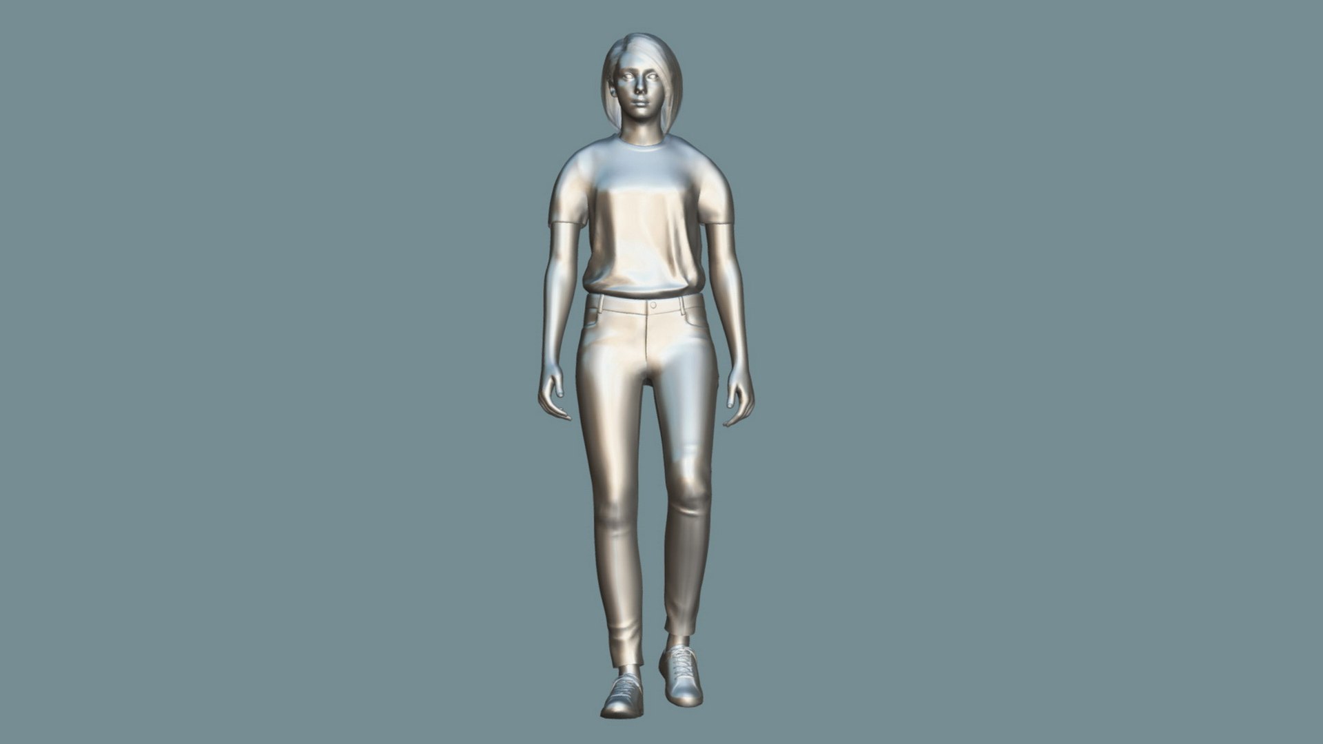 3D Casual Girl Walking Model - TurboSquid 2299572