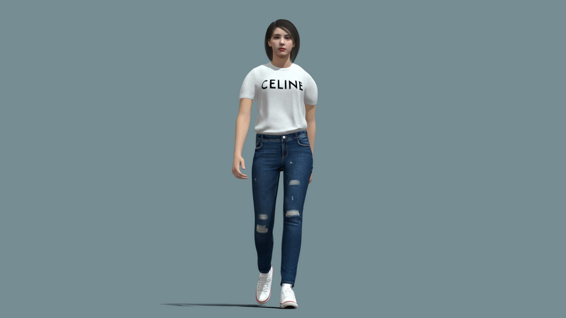 3D Casual Girl Walking Model - TurboSquid 2299572