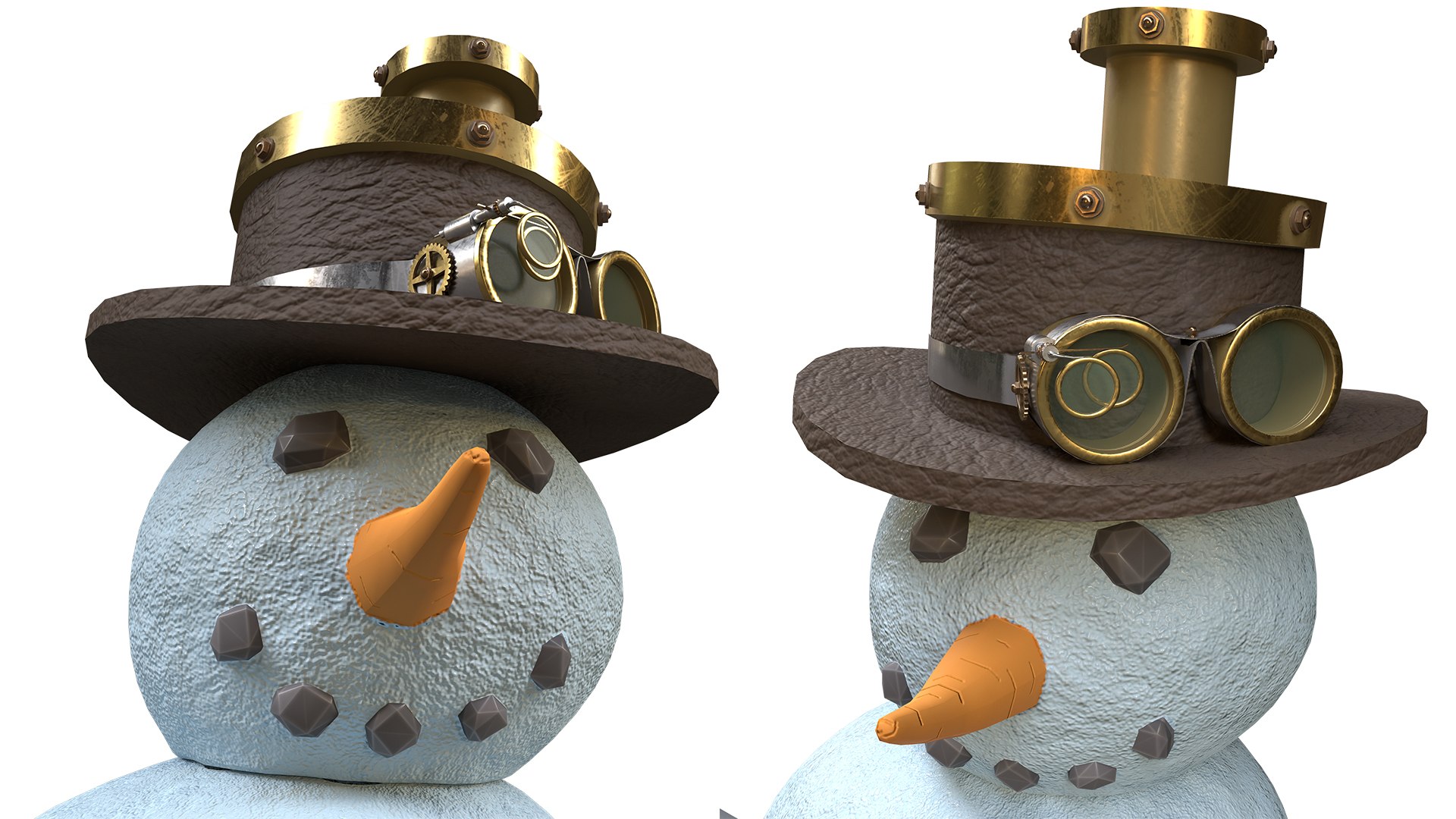 Steampunk Snowman 3D Model - TurboSquid 2016299