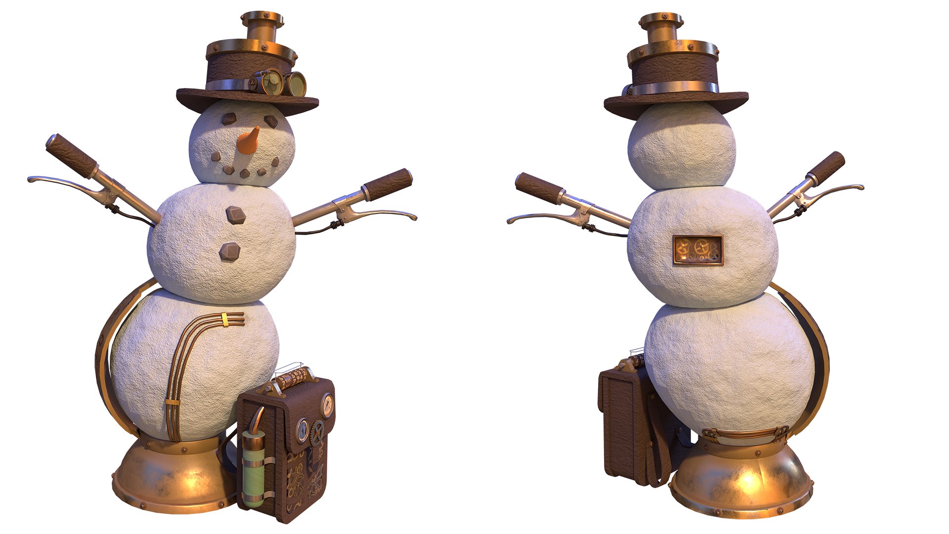 Steampunk Snowman 3D Model - TurboSquid 2016299