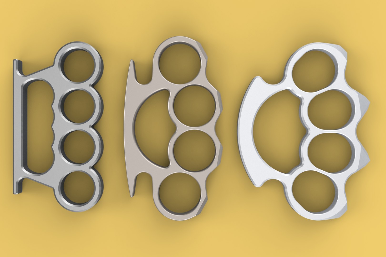 HAND BRASS KNUCKLES KNUCKLE DUSTER SELF DEFENSE FIST LOAD GRIP 3D Model ...