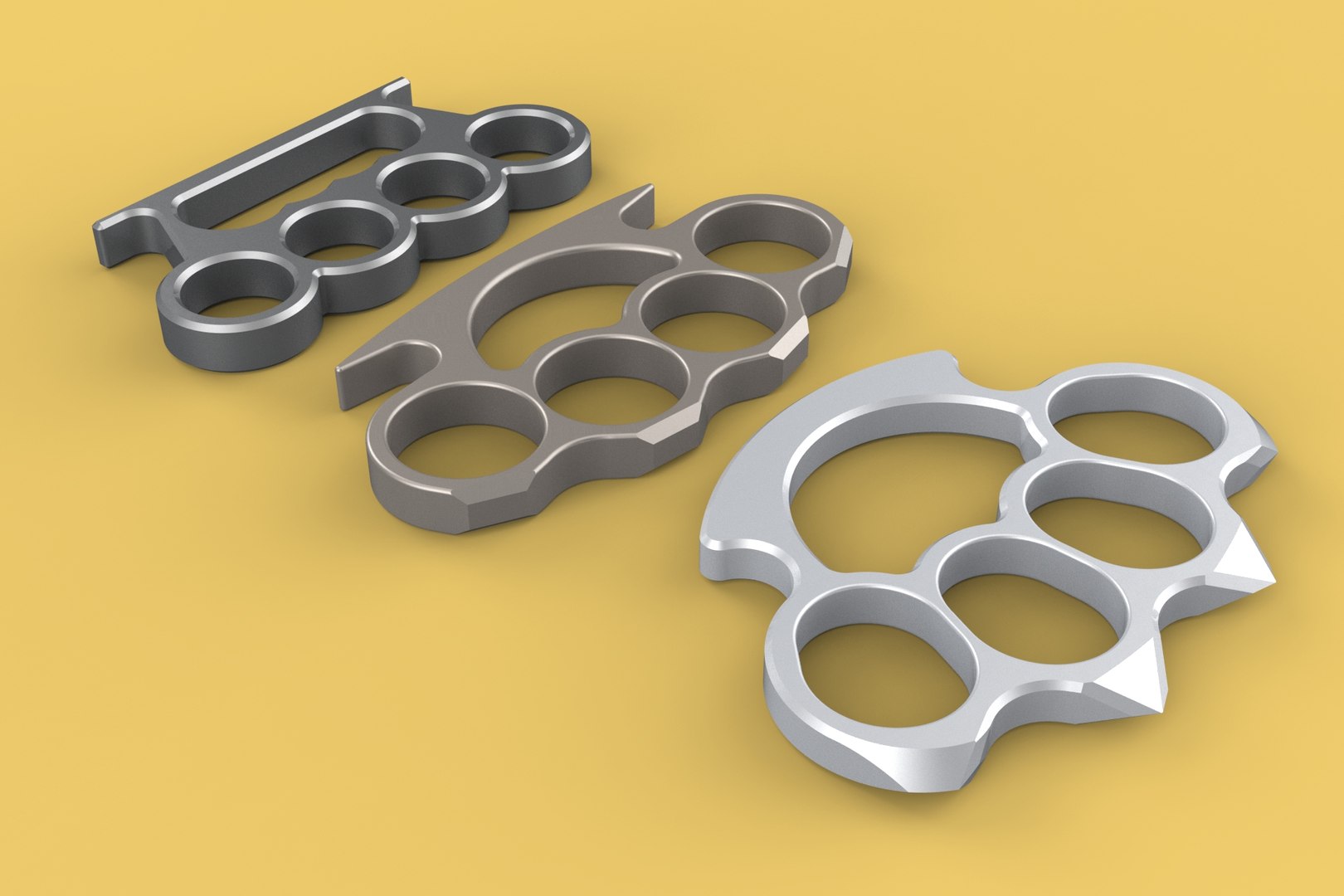 HAND BRASS KNUCKLES KNUCKLE DUSTER SELF DEFENSE FIST LOAD GRIP 3D Model ...