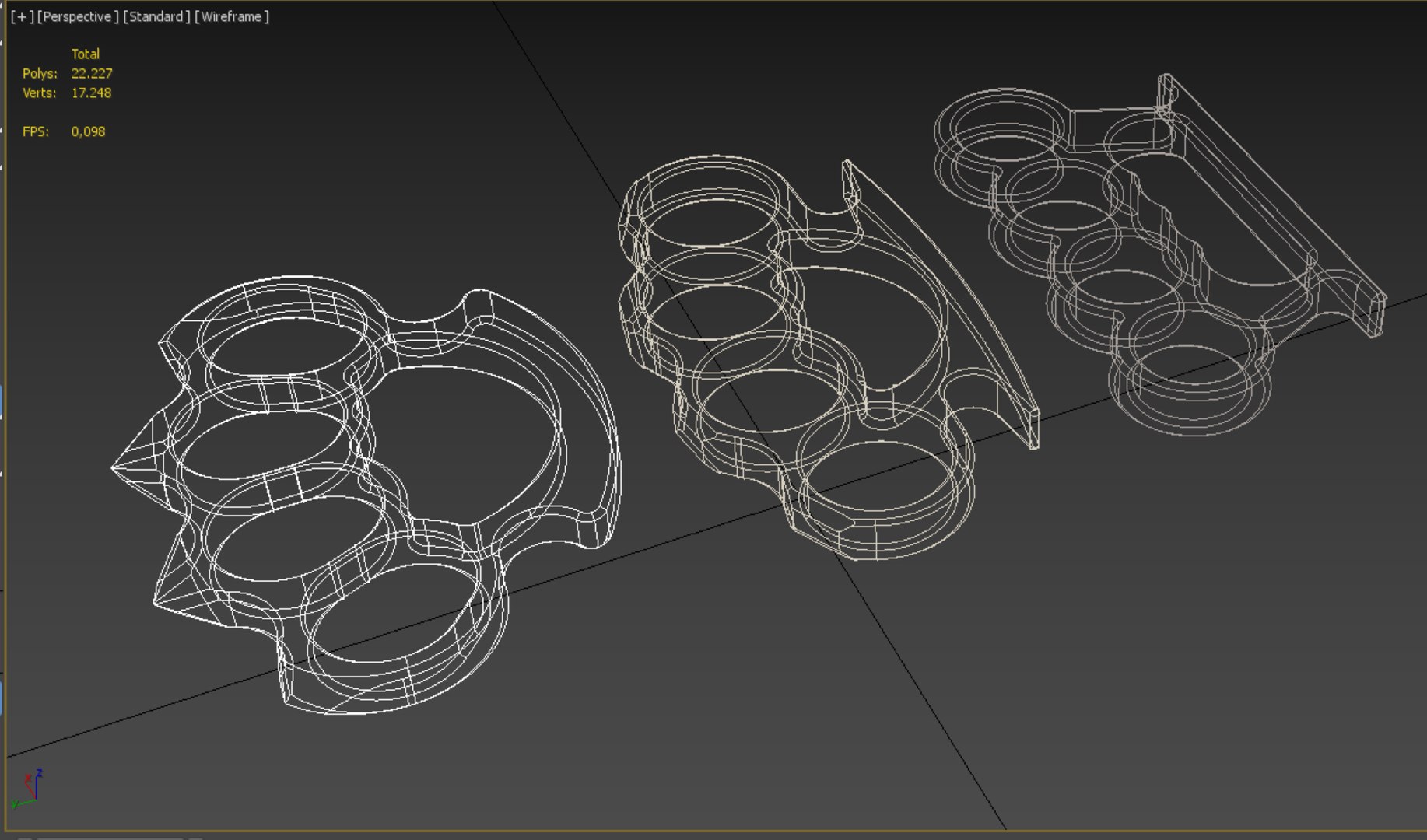 HAND BRASS KNUCKLES KNUCKLE DUSTER SELF DEFENSE FIST LOAD GRIP 3D Model ...