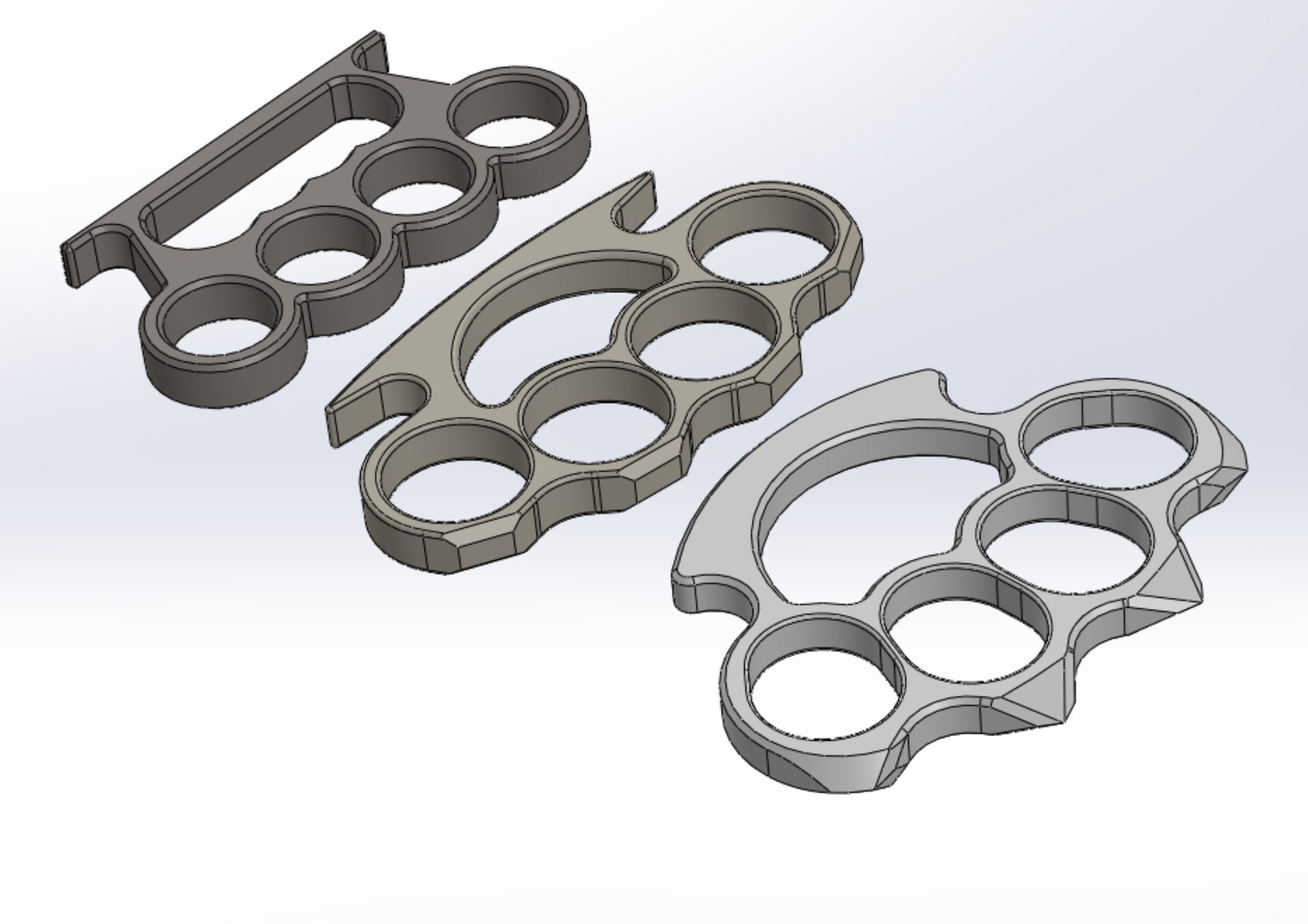 HAND BRASS KNUCKLES KNUCKLE DUSTER SELF DEFENSE FIST LOAD GRIP 3D Model ...