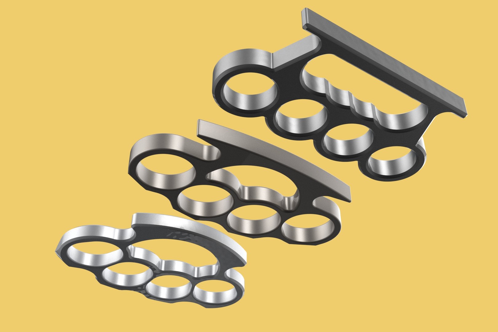 HAND BRASS KNUCKLES KNUCKLE DUSTER SELF DEFENSE FIST LOAD GRIP 3D Model ...