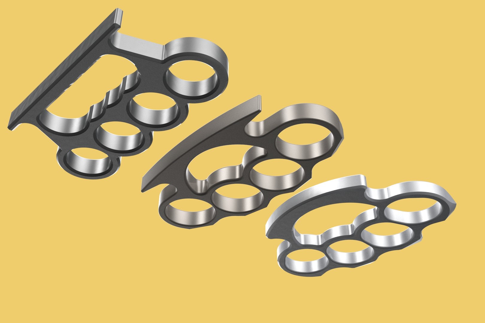 HAND BRASS KNUCKLES KNUCKLE DUSTER SELF DEFENSE FIST LOAD GRIP 3D Model ...