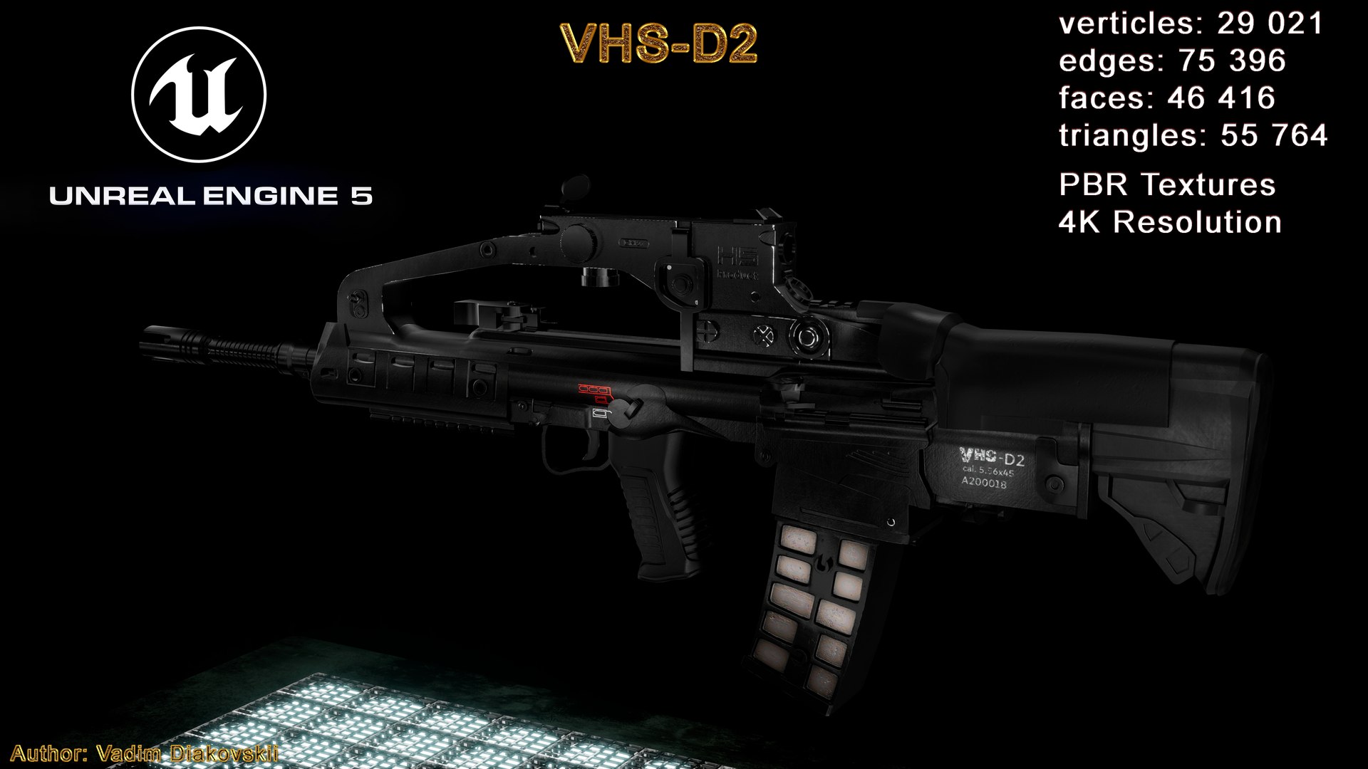 3D Model VHS-D2 Assault Rifle Weapon - TurboSquid 1839267