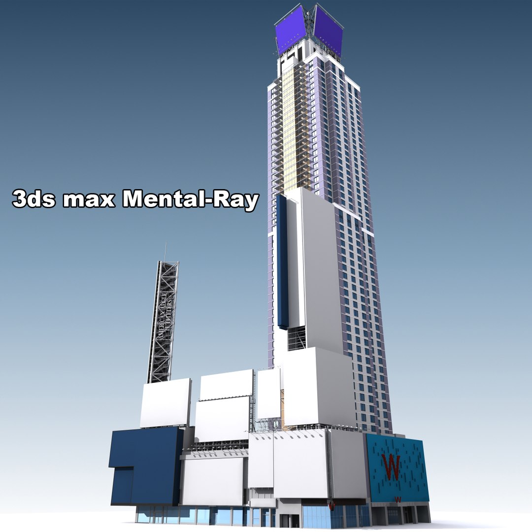 W square building 3D model - TurboSquid 1368456