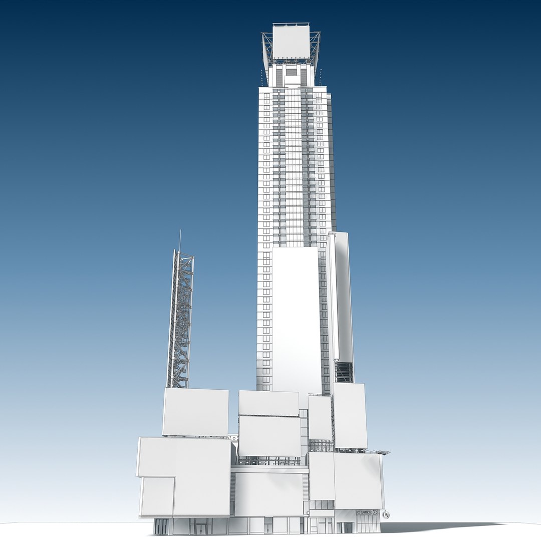 W square building 3D model - TurboSquid 1368456