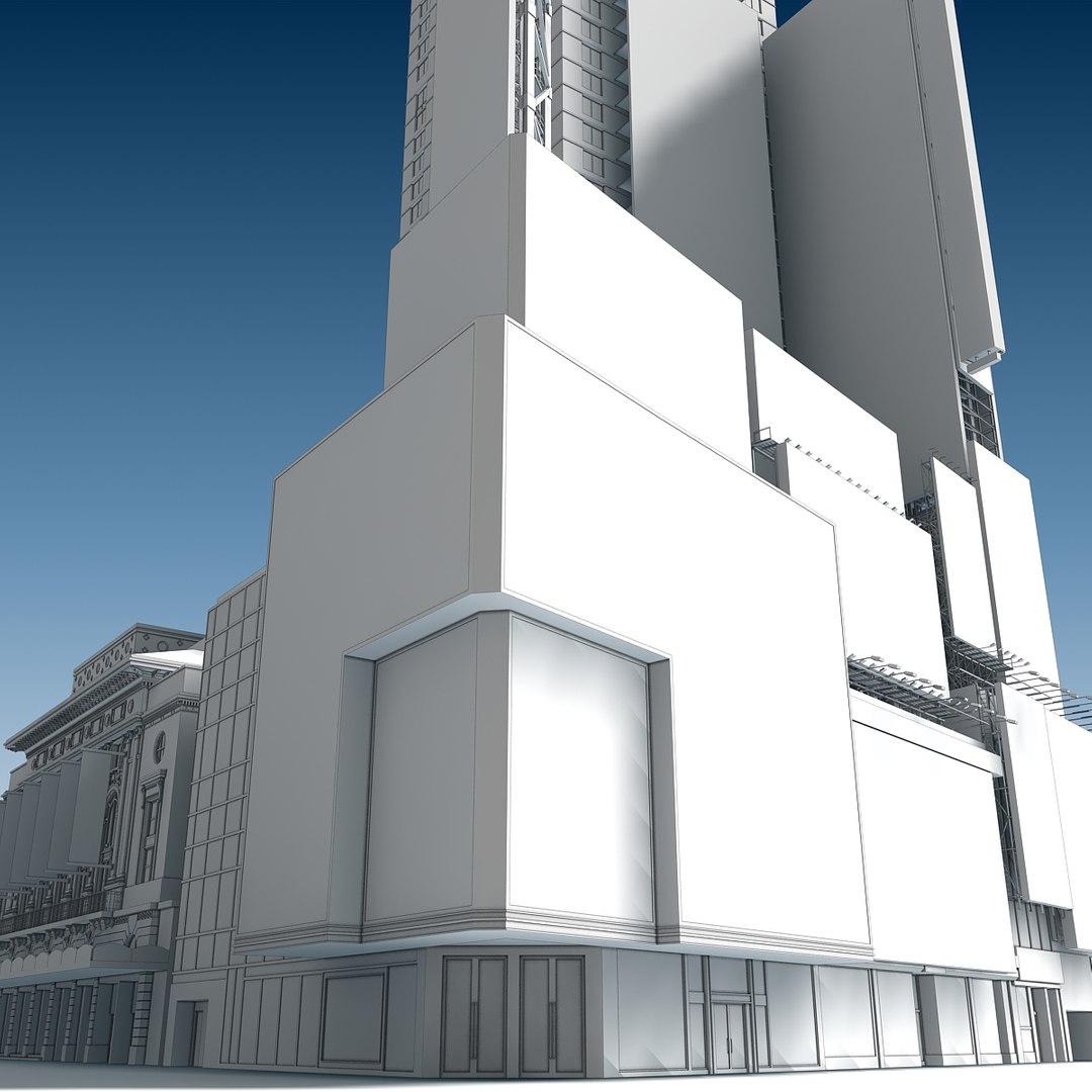 W square building 3D model - TurboSquid 1368456