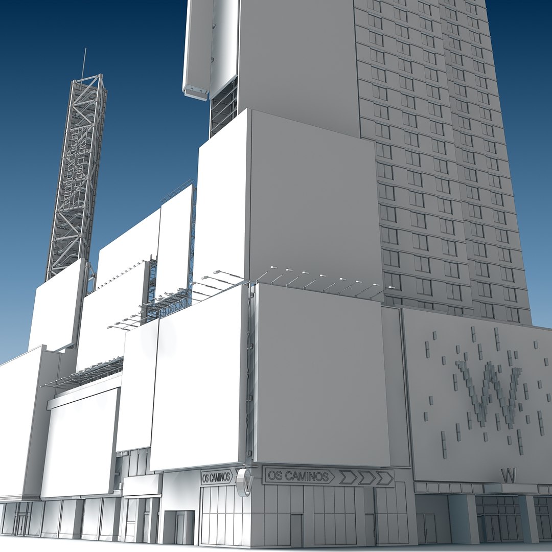 W square building 3D model - TurboSquid 1368456