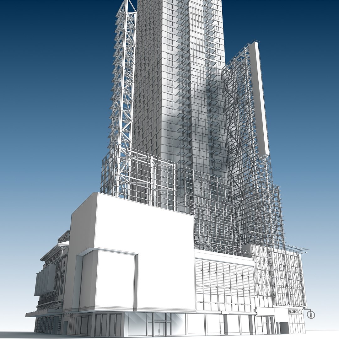 W square building 3D model - TurboSquid 1368456