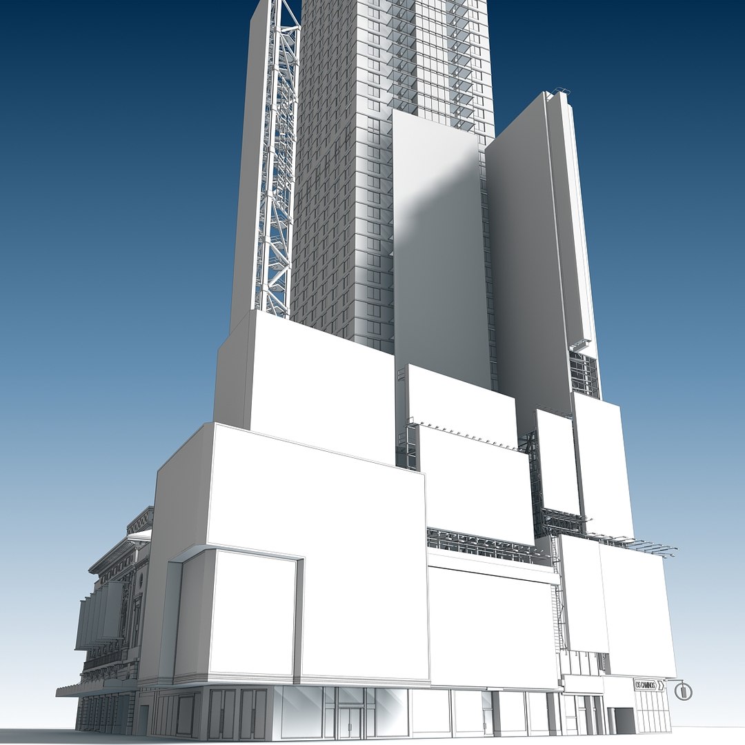 W square building 3D model - TurboSquid 1368456