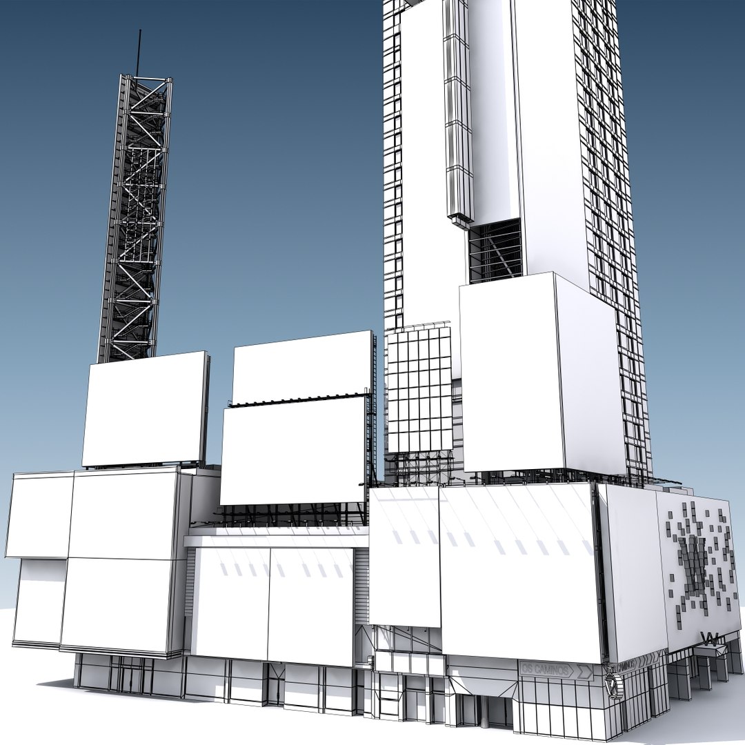 W square building 3D model - TurboSquid 1368456