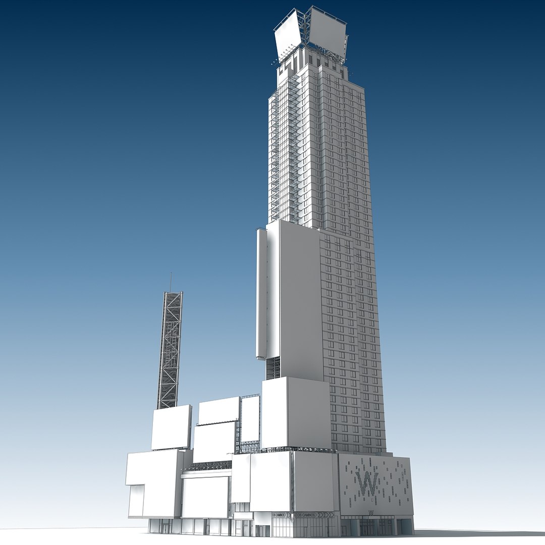 W square building 3D model - TurboSquid 1368456