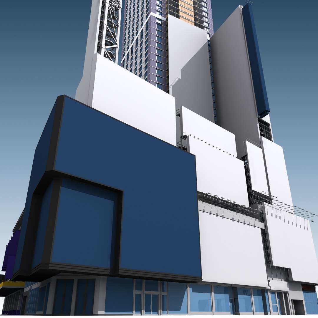 W square building 3D model - TurboSquid 1368456