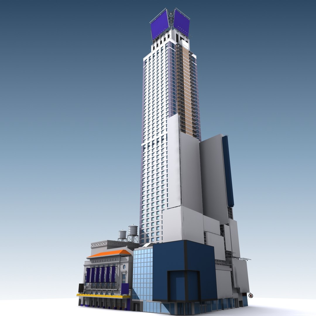 W square building 3D model - TurboSquid 1368456