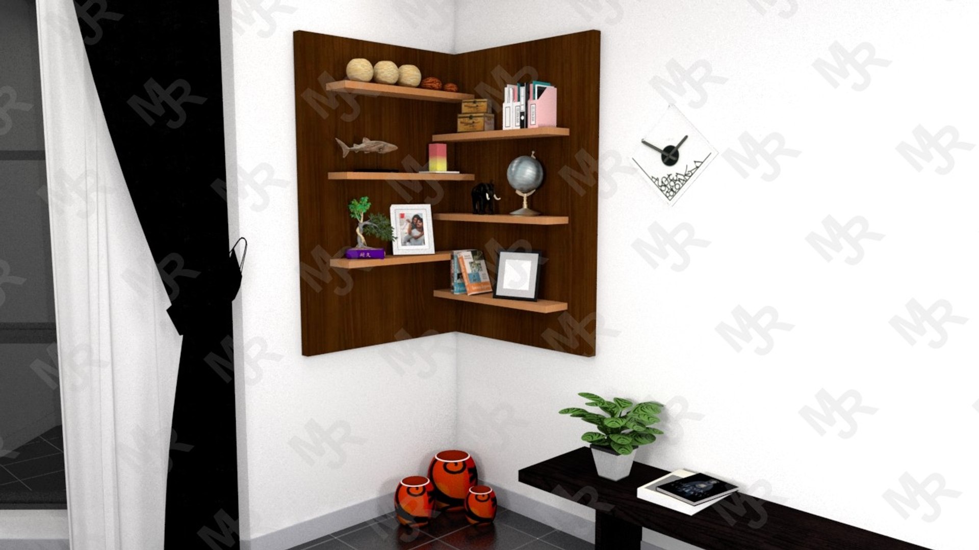 Wooden corner stand pack 3D model - TurboSquid 1217917