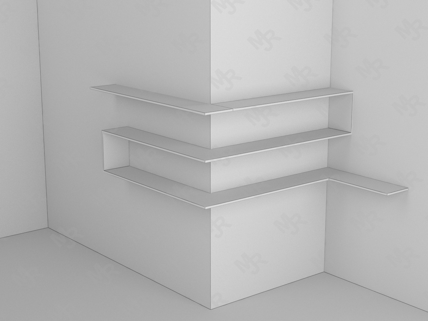 Wooden corner stand pack 3D model - TurboSquid 1217917