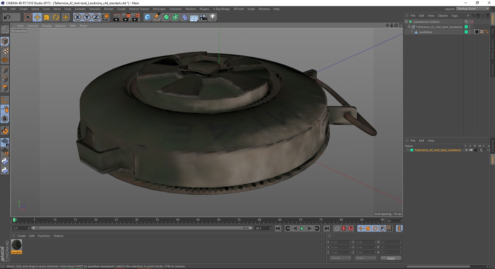 3D Tellermine 42 Anti-tank Landmine - TurboSquid 2120429