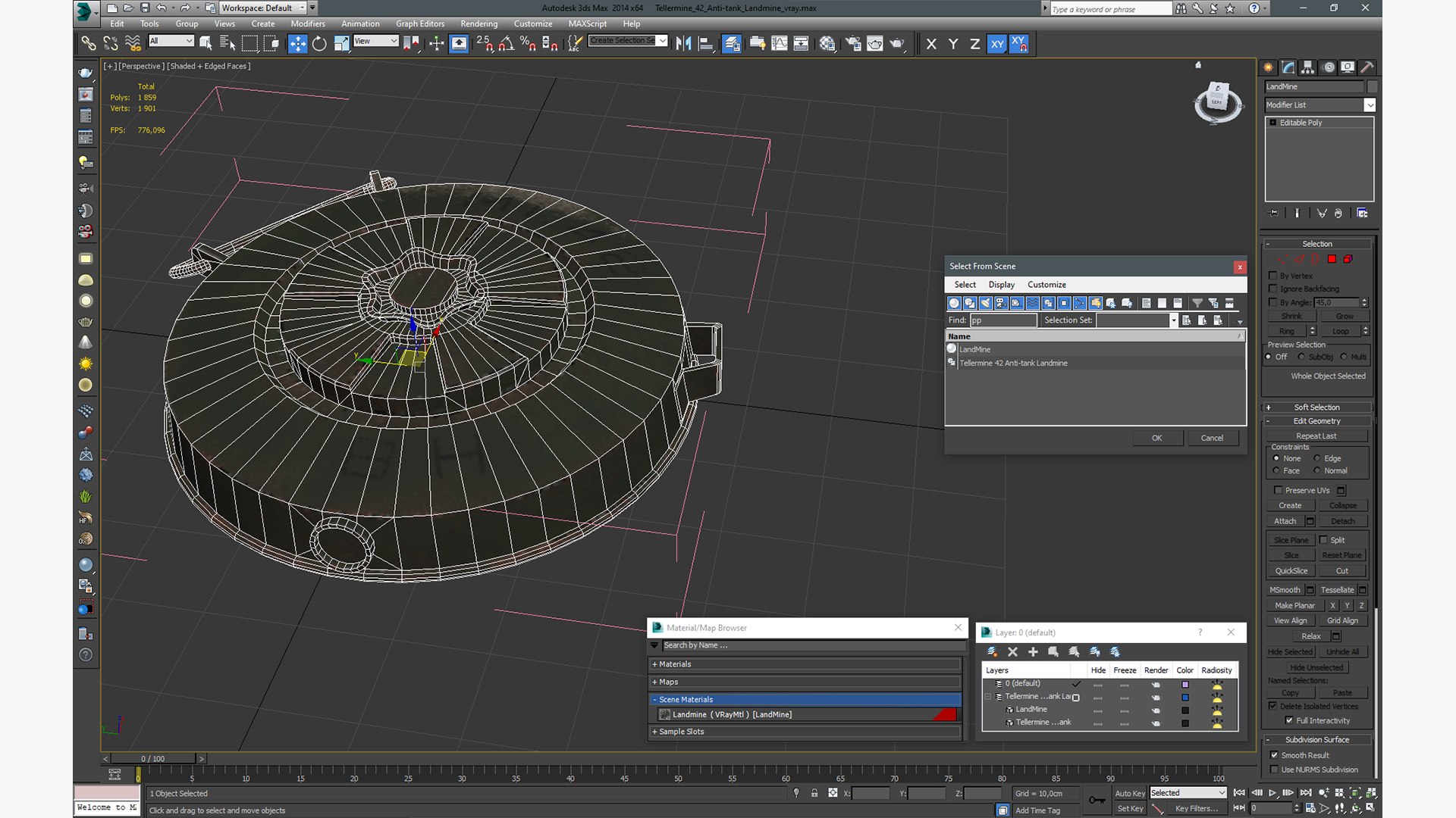 3D Tellermine 42 Anti-tank Landmine - TurboSquid 2120429