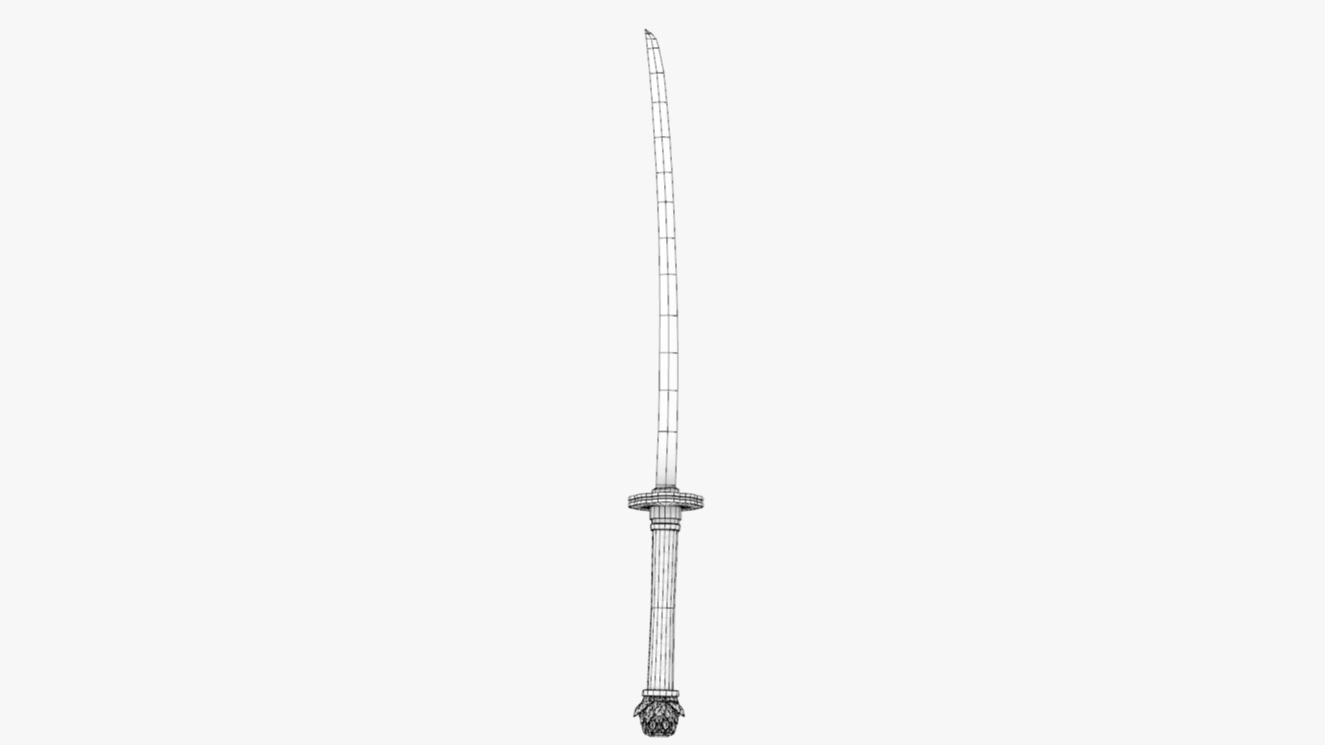 3D Model Fantasy Sword RPG Japanese Tachi Nodachi Katana Uchigatana ...