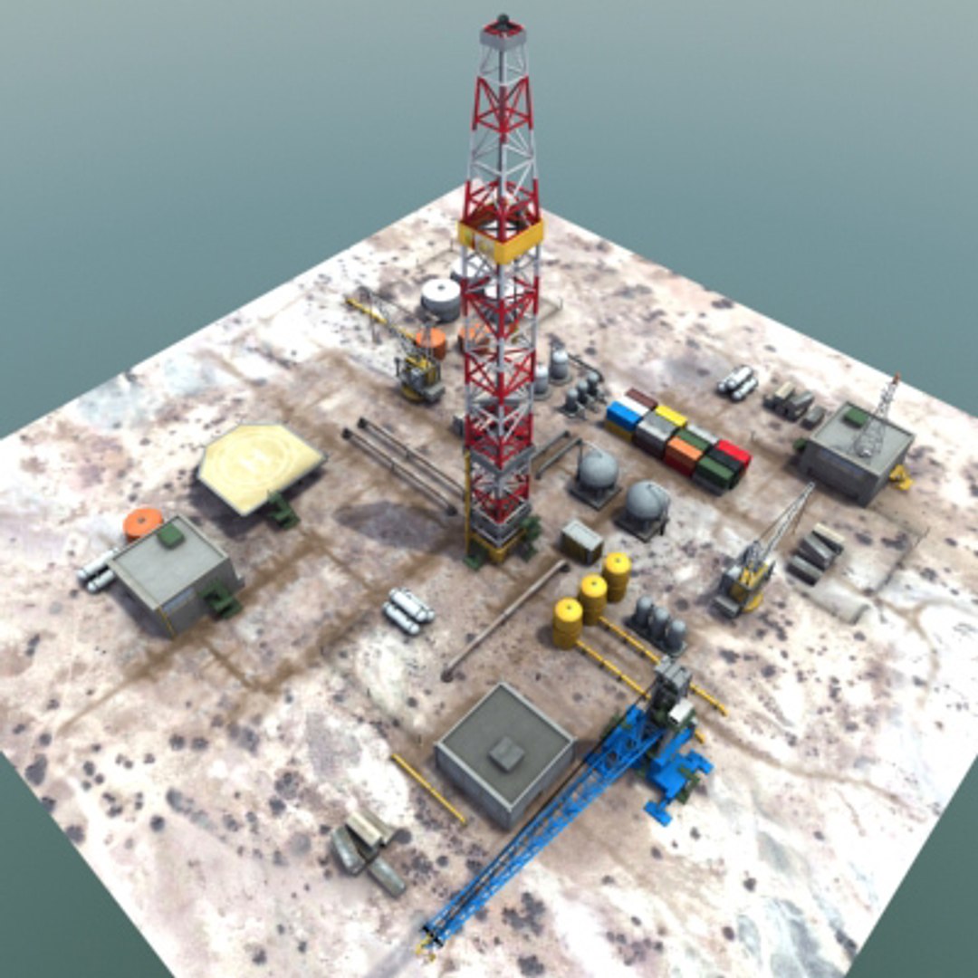 3d model of oil drilling