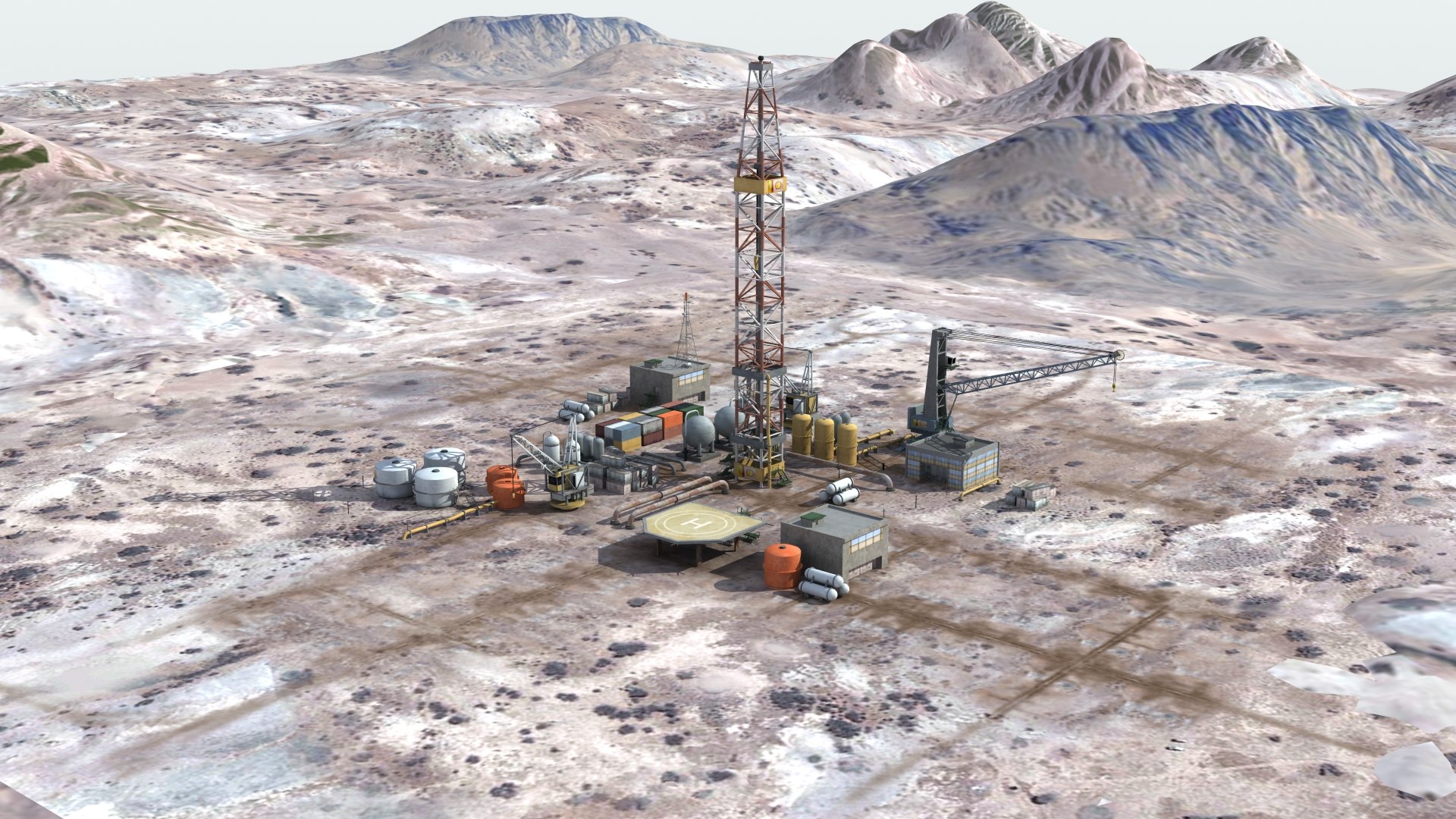 3d model of oil drilling