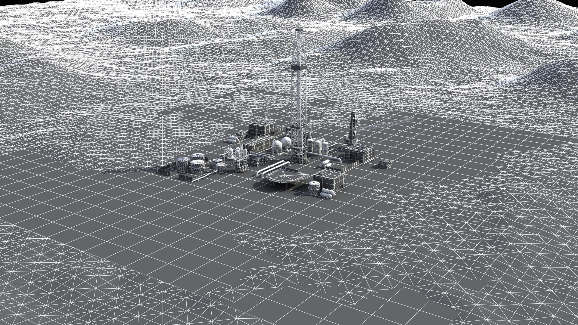 3d model of oil drilling