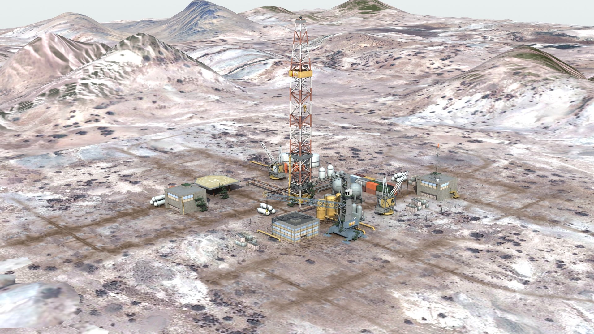 3d model of oil drilling