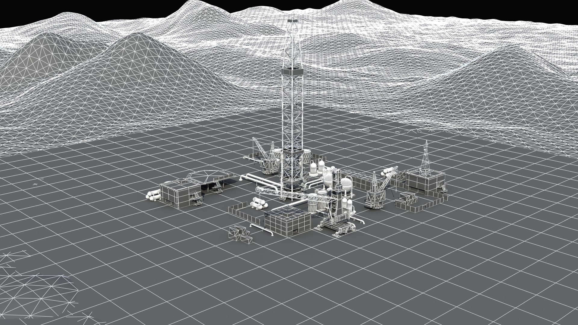 3d model of oil drilling