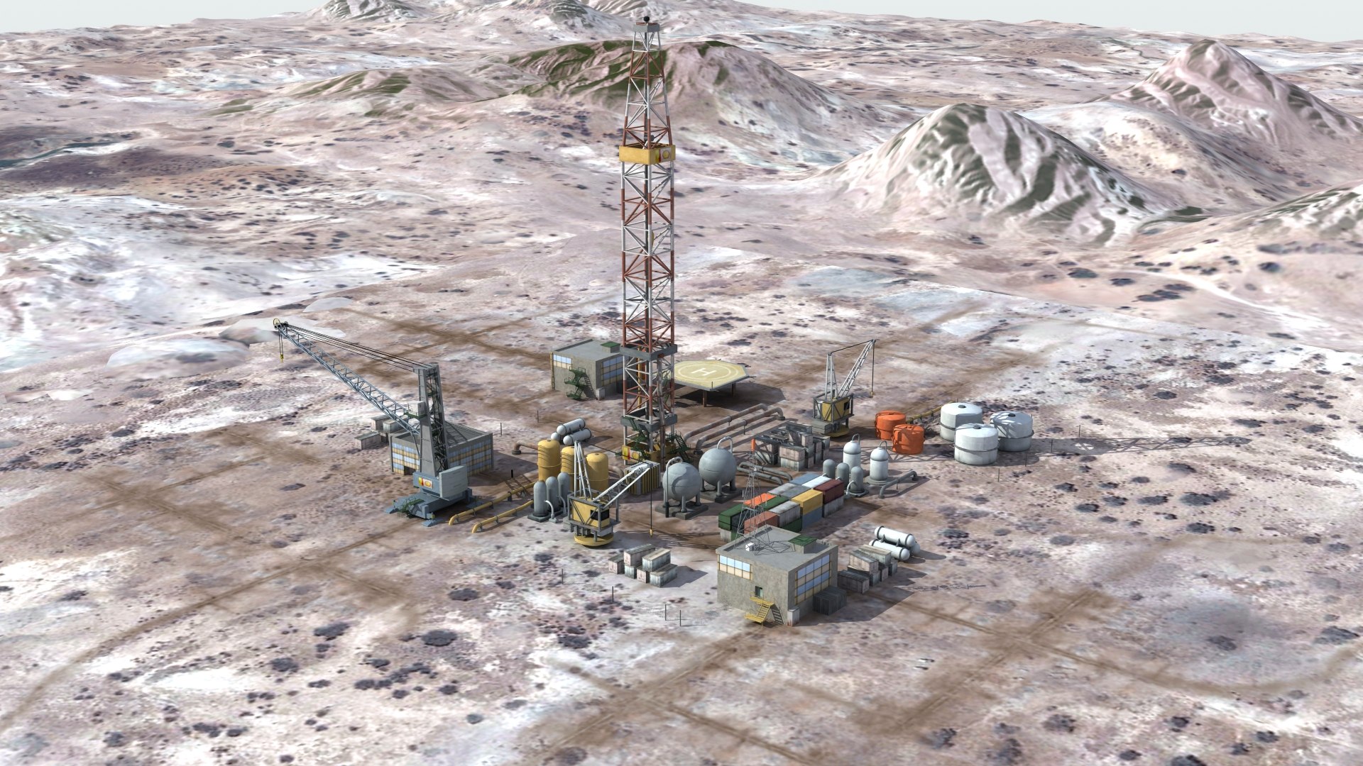 3d model of oil drilling