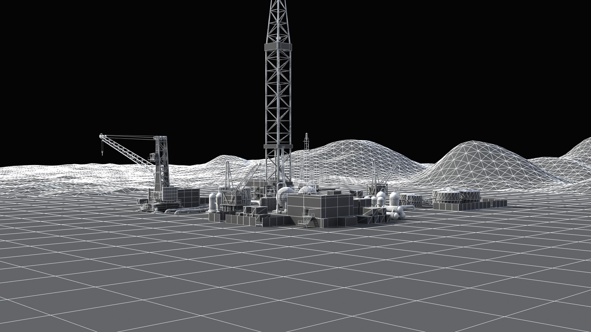 3d model of oil drilling