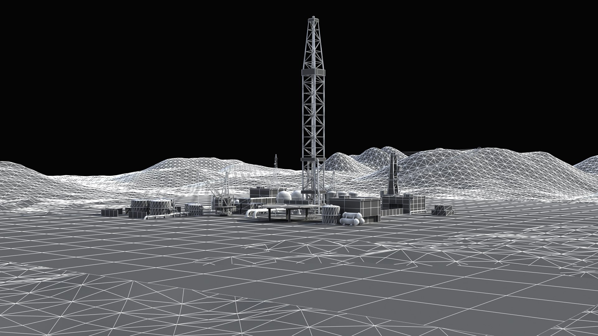 3d model of oil drilling