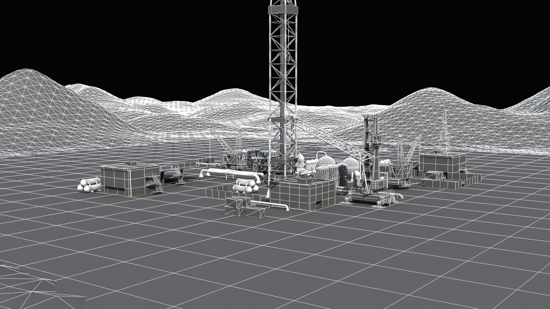 3d model of oil drilling