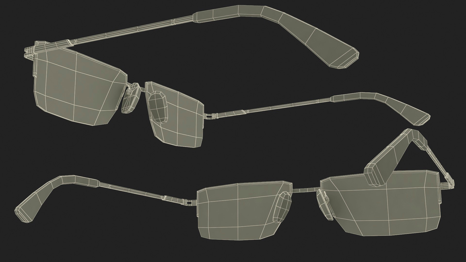 Rectangular Reading Glasses Model - TurboSquid 2147312