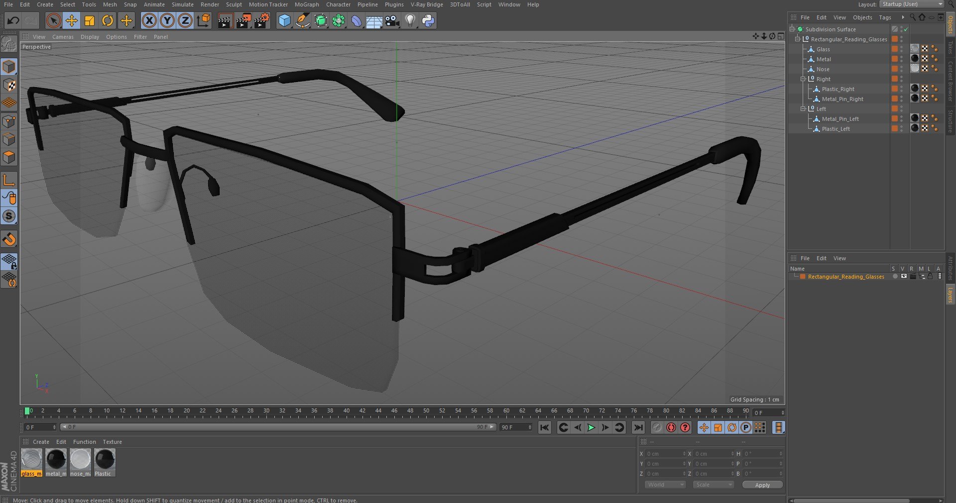 Rectangular Reading Glasses Model - TurboSquid 2147312