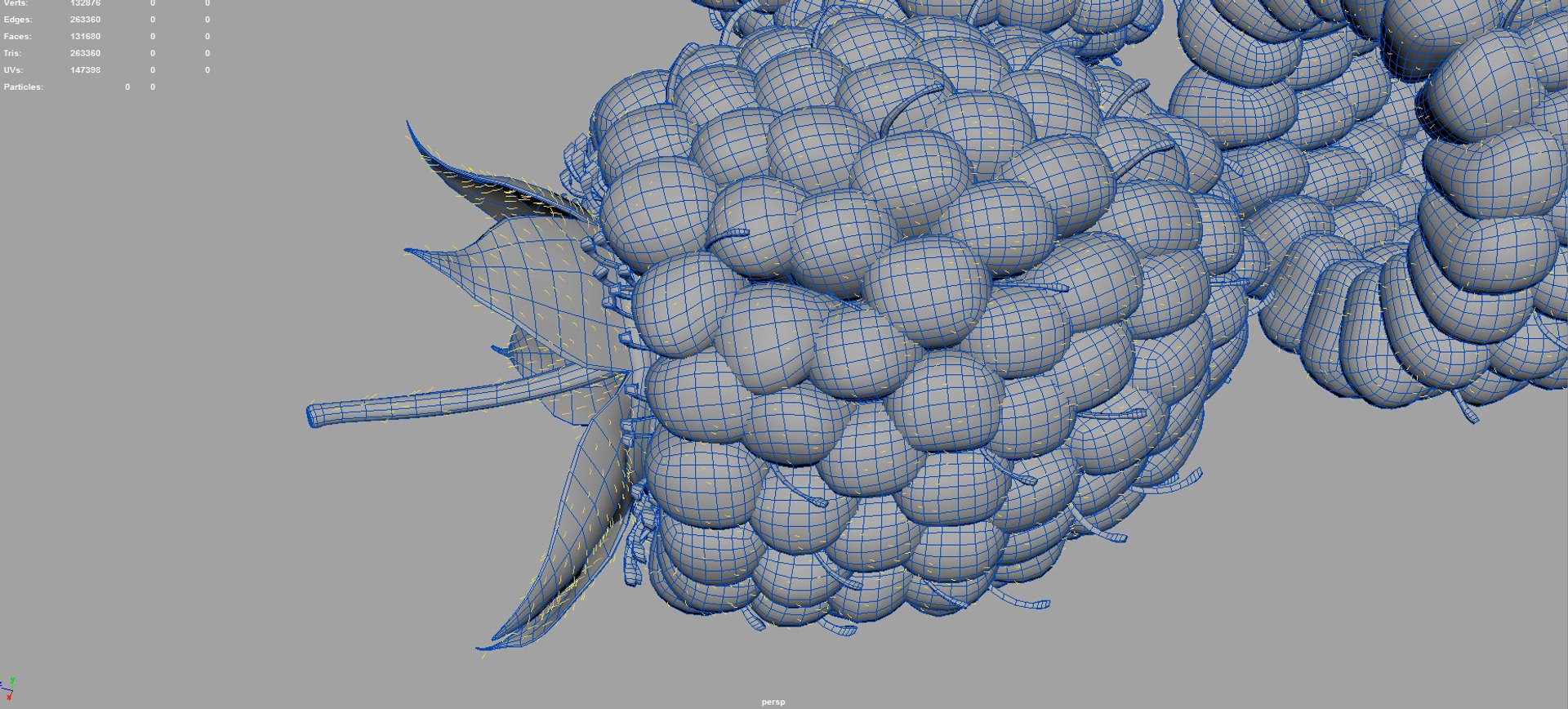 3d model raspberry photorealistic realistic real