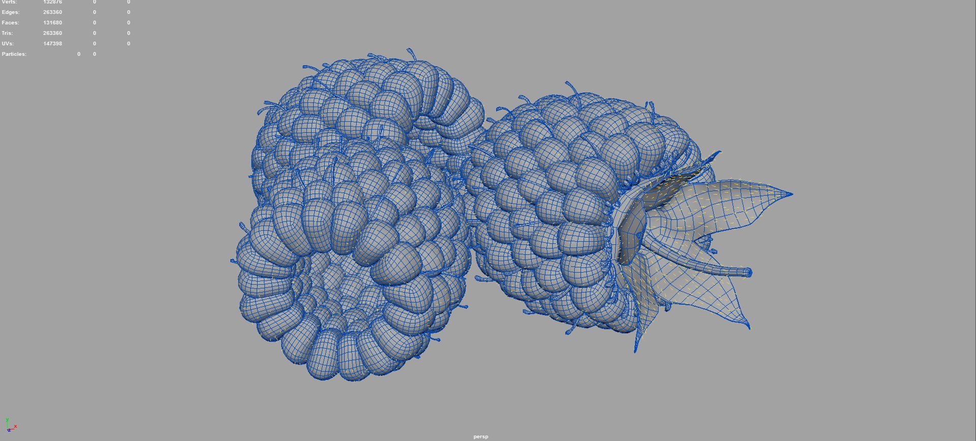 3d model raspberry photorealistic realistic real