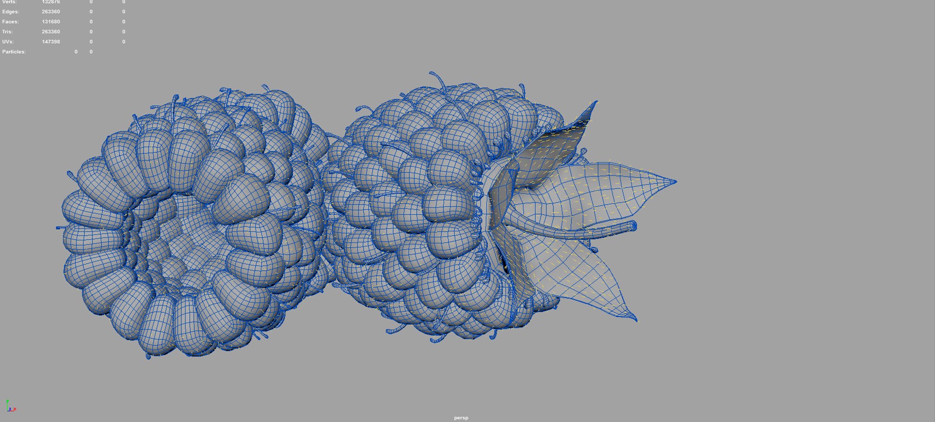 3d model raspberry photorealistic realistic real