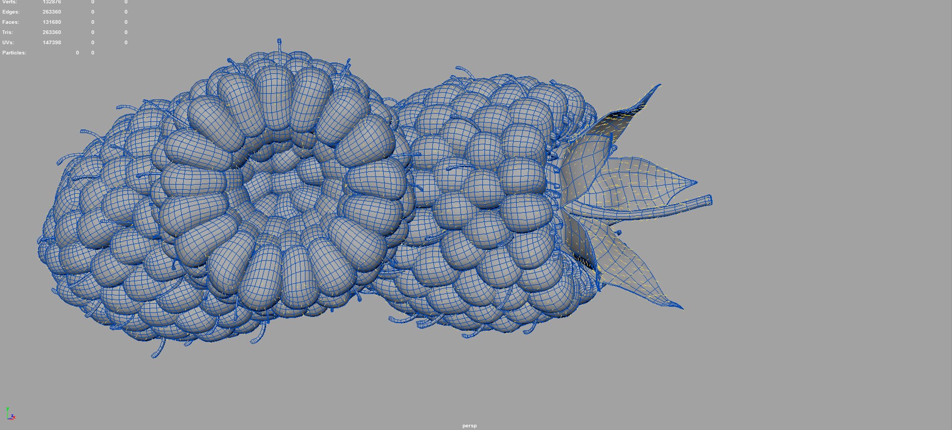 3d model raspberry photorealistic realistic real