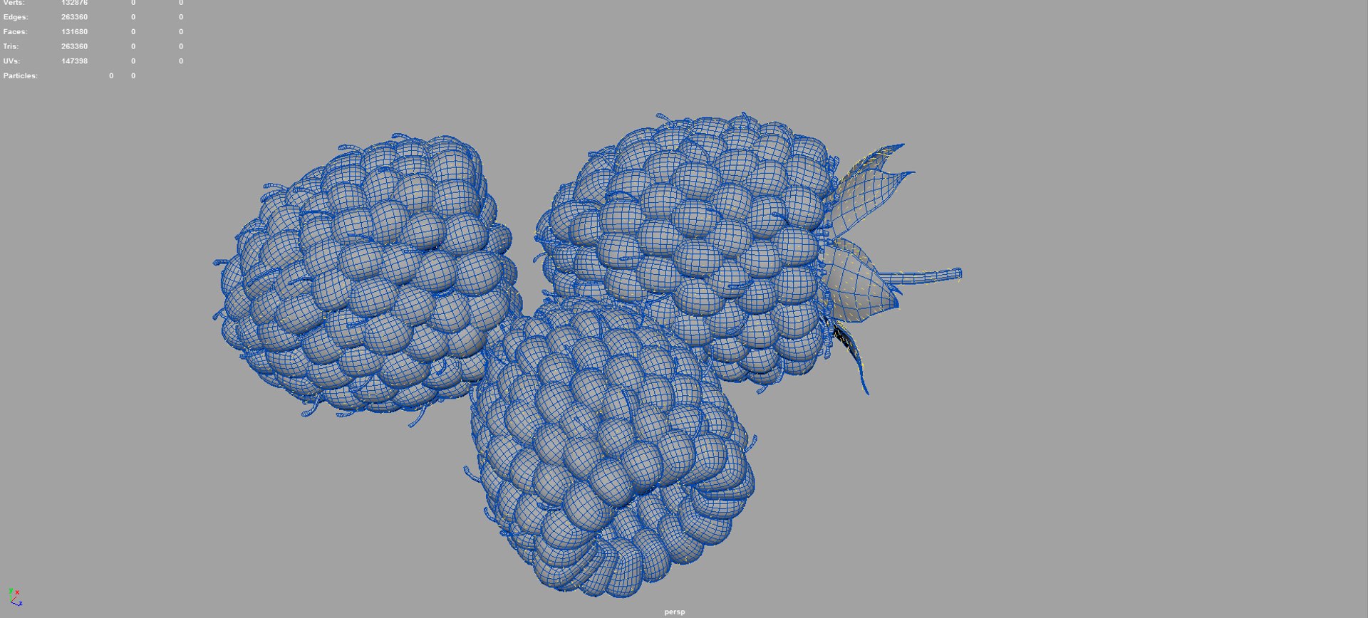 3d model raspberry photorealistic realistic real