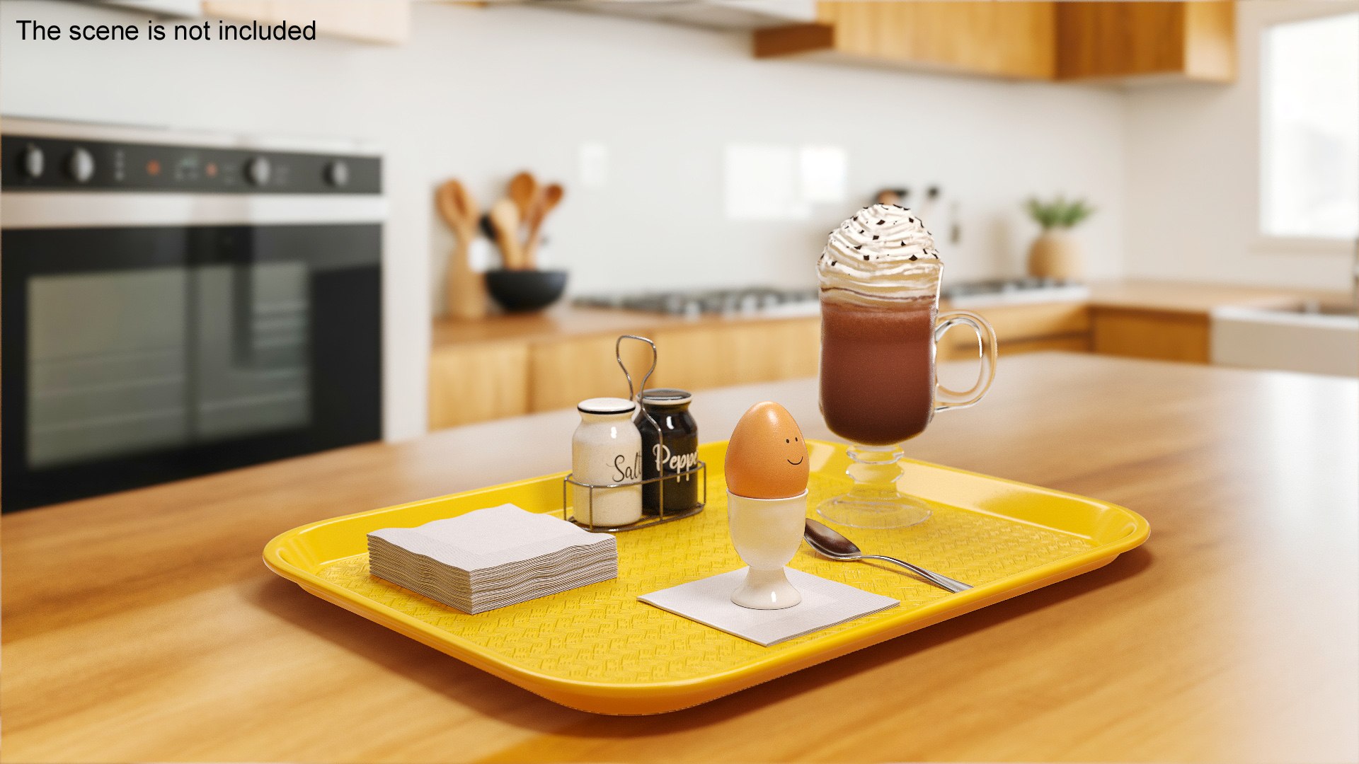 Breakfast Tray Set With Egg And Hot Beverage Model - TurboSquid 2304565