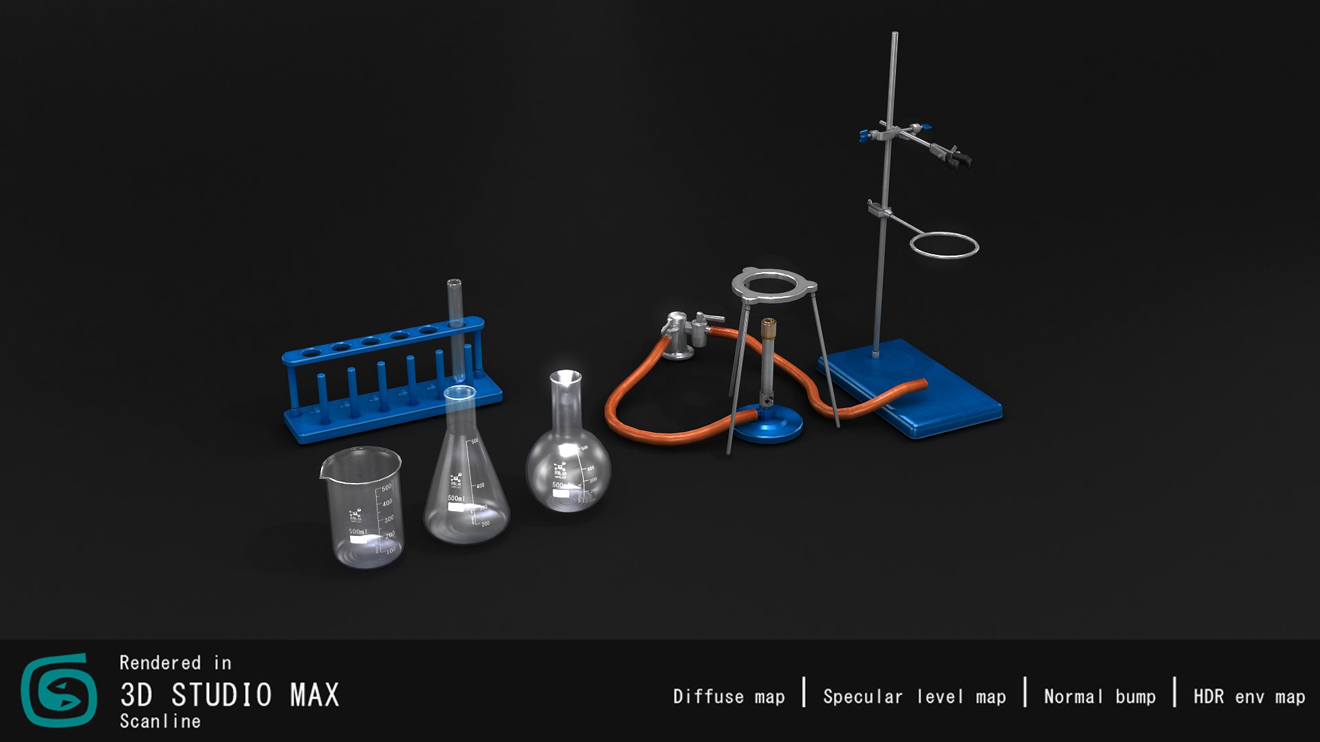 laboratory items 3d model