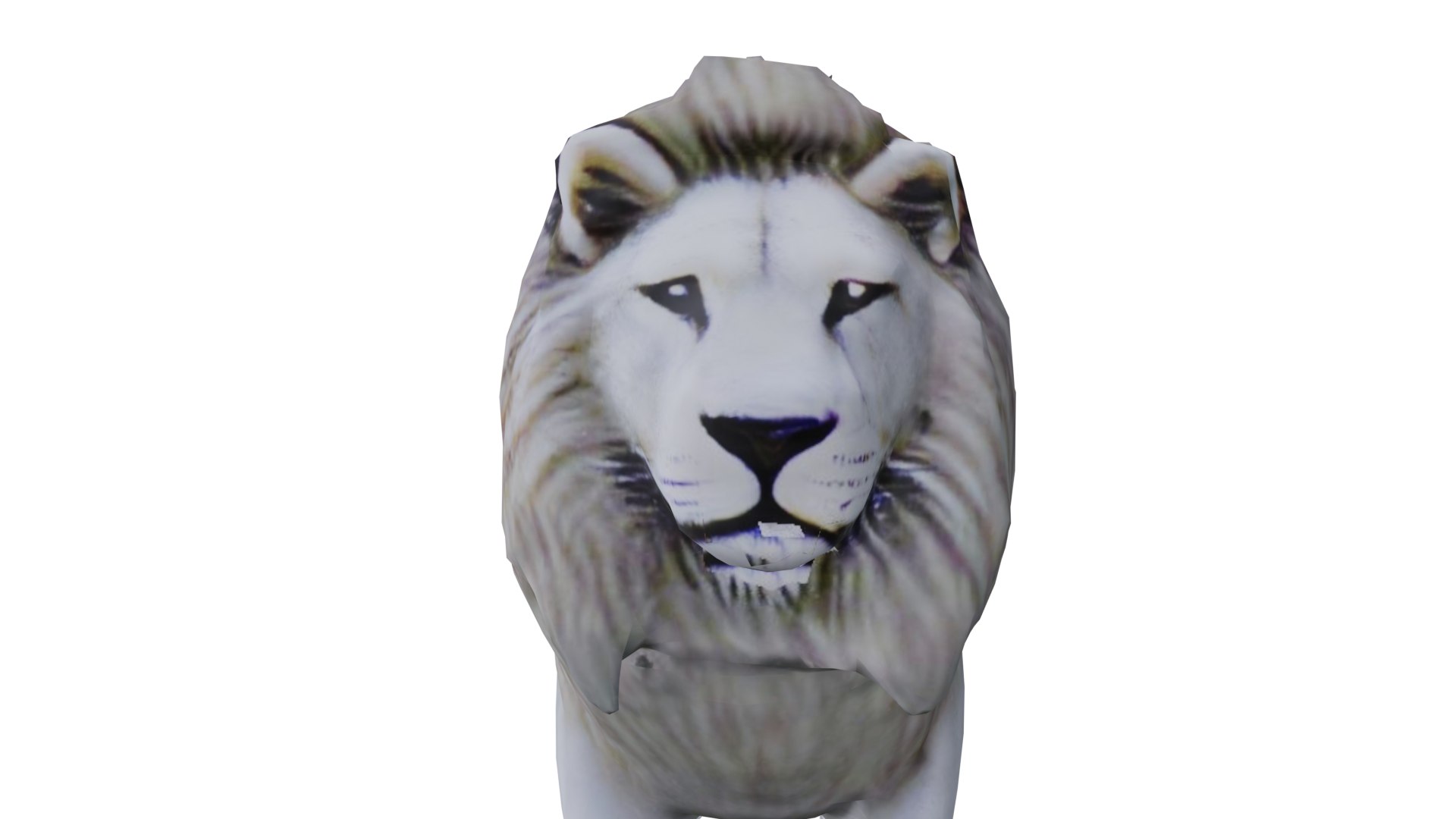 3D Model Realistic White Lion Low Poly - TurboSquid 2214446