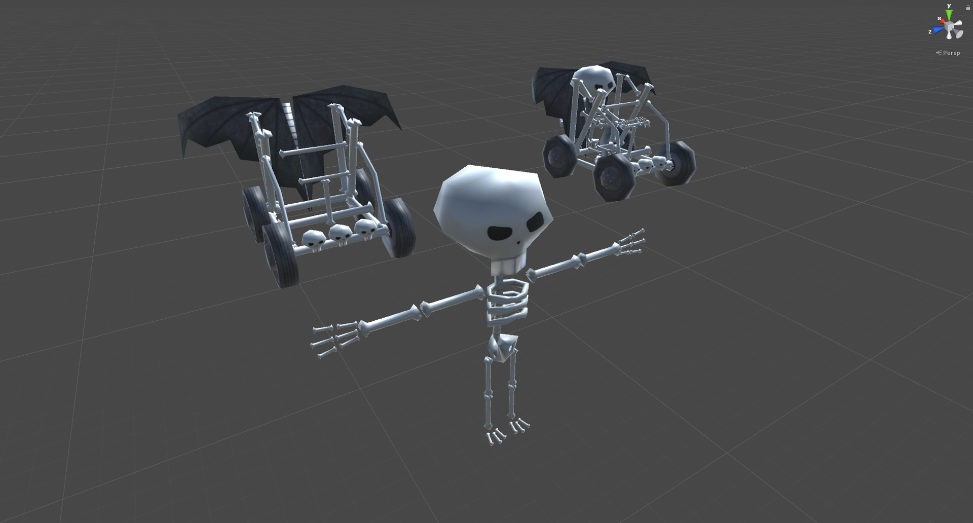 free skeleton character car 3d model