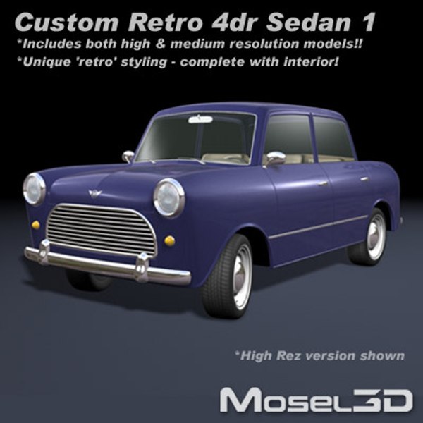 sedan retro 3d model