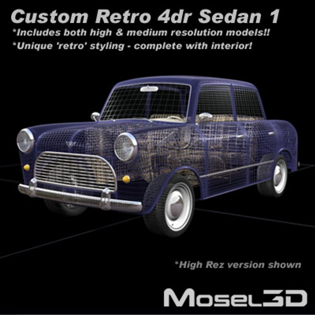 Sedan Retro 3d Model
