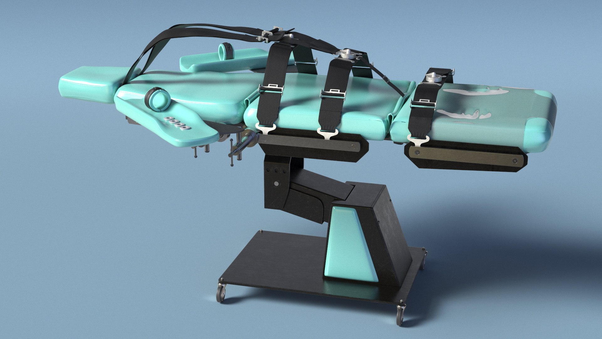 3D Model Inmate Execution Bed With Secured Straps - TurboSquid 2427611